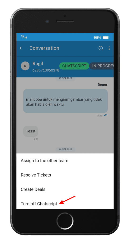 [Peningkatan] Status Chatscript Pada Barantum Mobile