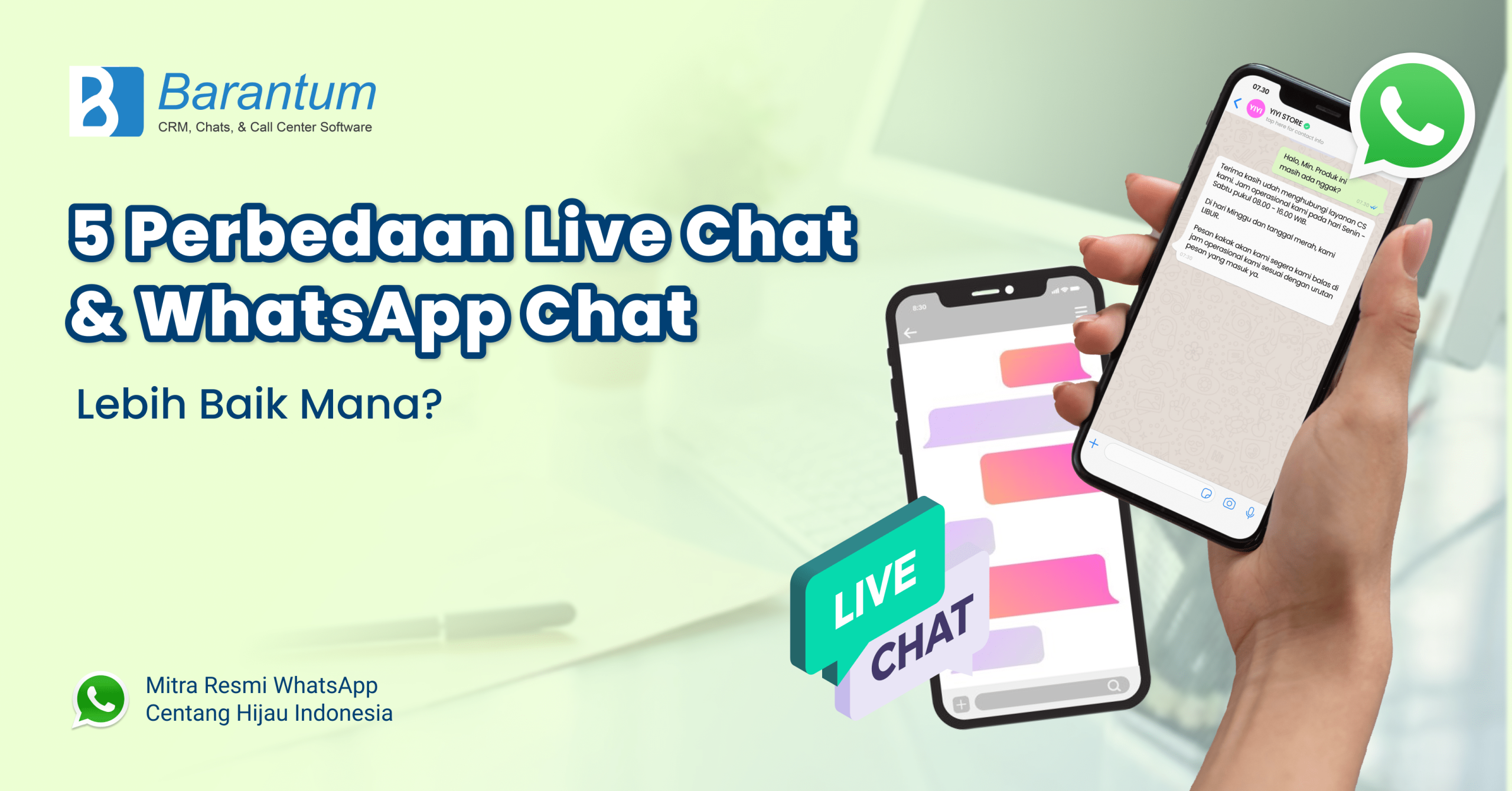 5 Perbedaan Live Chat & WA Chat. Lebih Baik Mana?